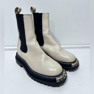 Sandro Paris | Shoes | Sandro Paris Liam Chelsea Cream Leather Boots ...